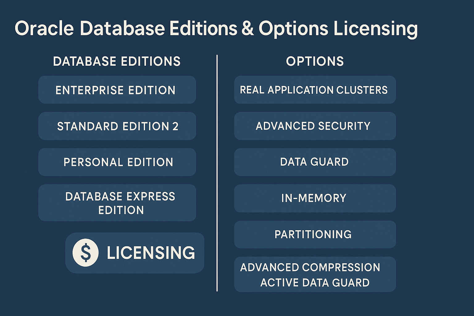 Oracle Database Editions & Options Licensing